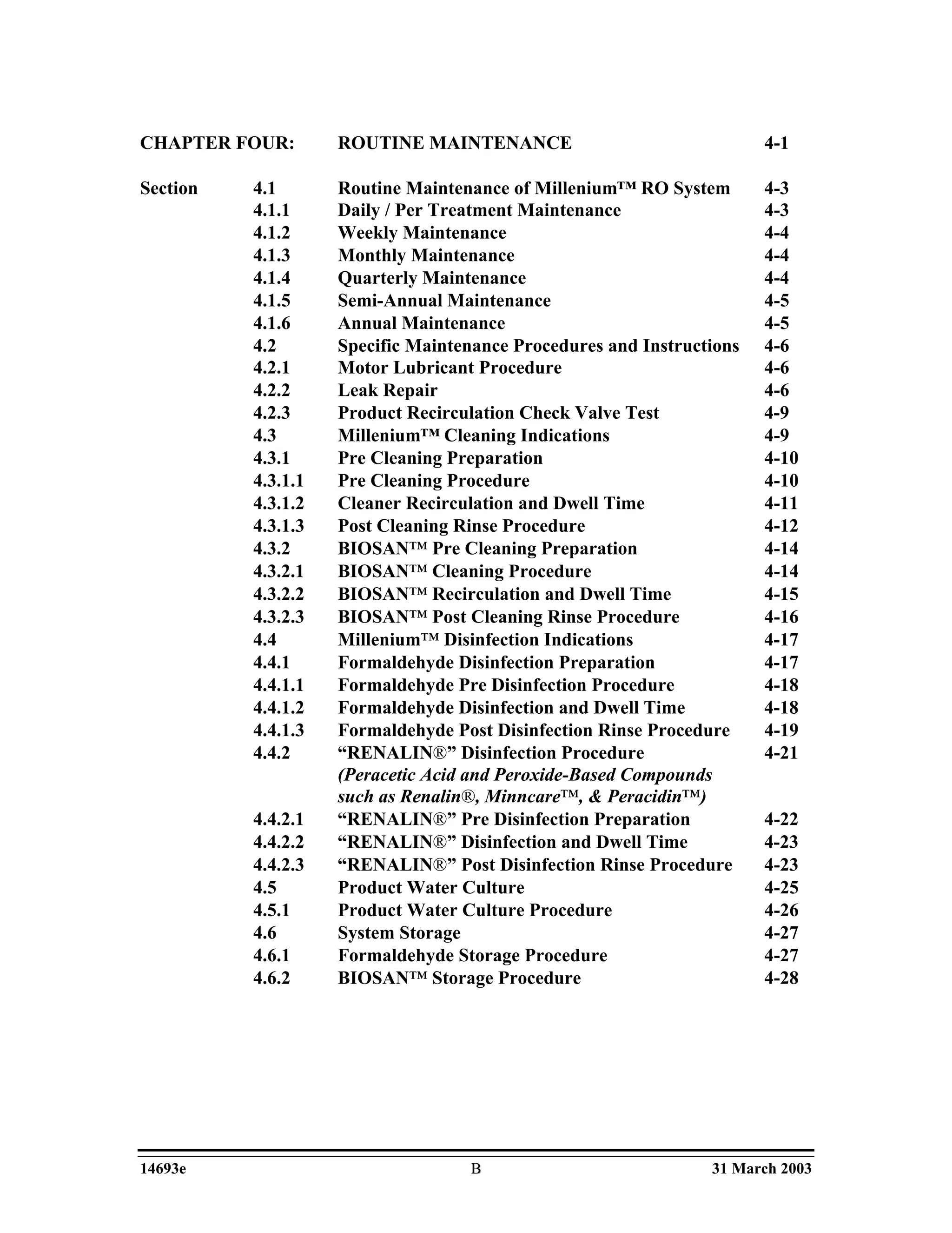 Ro Operation And Maintenance Manual | PDF