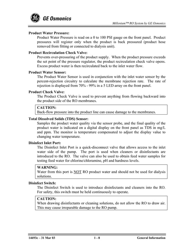 Ro Operation And Maintenance Manual | PDF | First Aid | Injuries