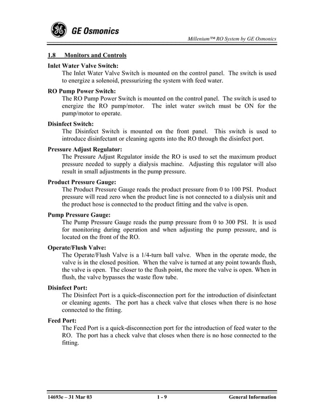 Ro Operation And Maintenance Manual | PDF | First Aid | Injuries