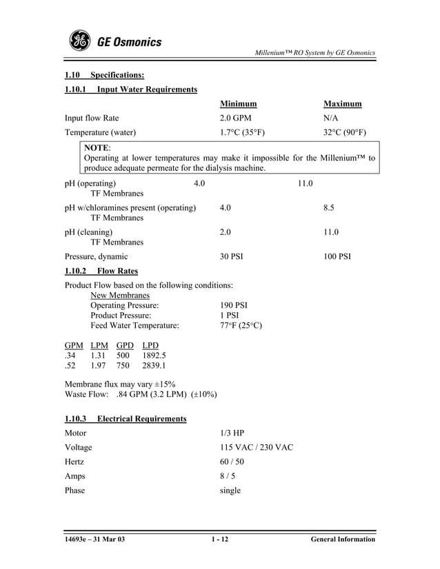 Ro Operation And Maintenance Manual | PDF | First Aid | Injuries