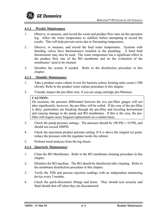 Ro Operation And Maintenance Manual | PDF | First Aid | Injuries