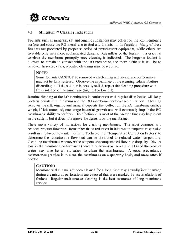 Ro Operation And Maintenance Manual | PDF | First Aid | Injuries