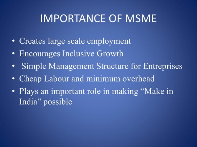 PPT on MSME | PPTX