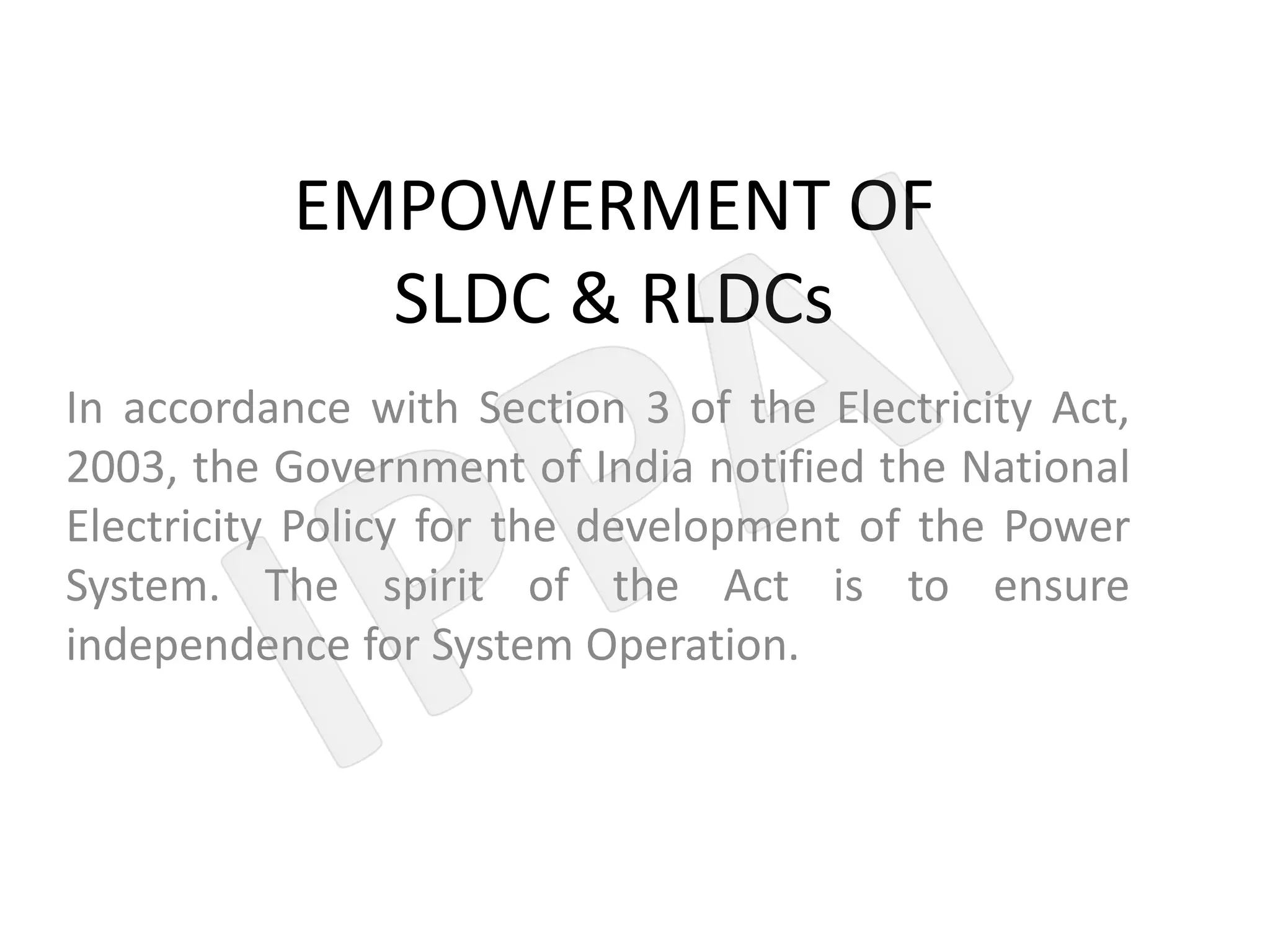 EMPOWERMENT OF SLDC & RLDCs | PDF