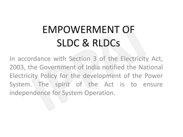 EMPOWERMENT OF SLDC & RLDCs | PDF | Human Resources | Business