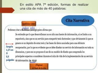 CITAS, FORMATO APA, diversos ejemplos para aplicar | PPSX