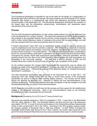 Roosevelt High School Modernization Educational Specifications (May Draft) | PDF