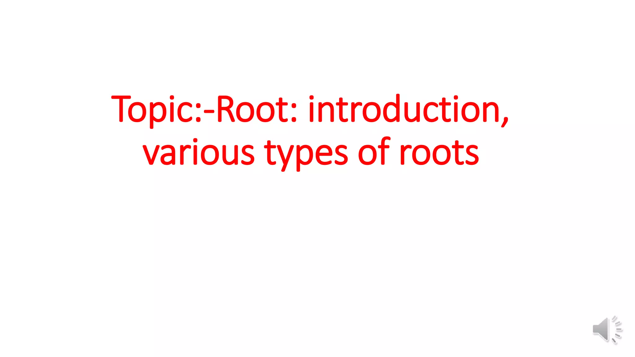 Root and its types | PPTX