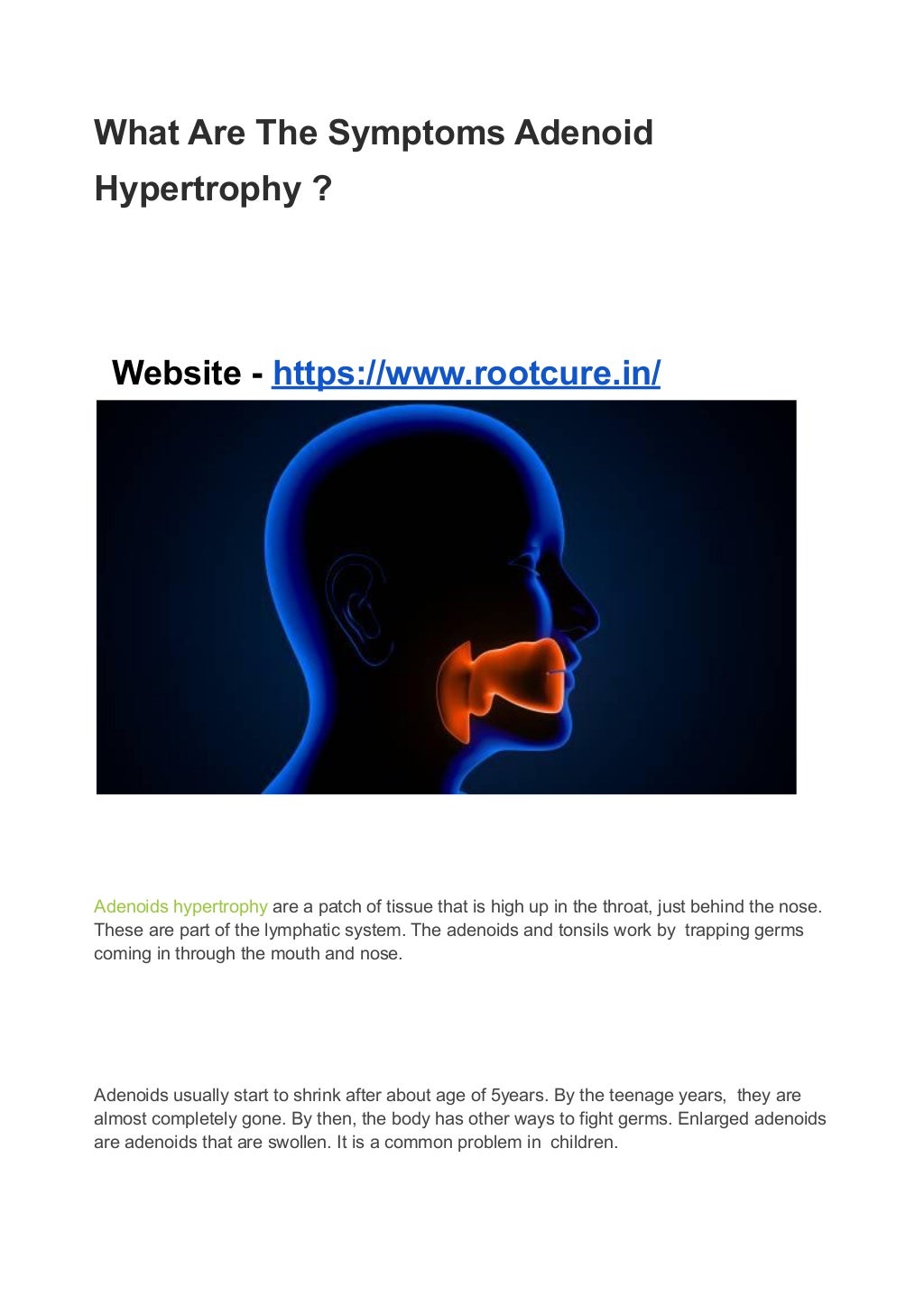 What Are The Symptoms Adenoid Hypertrophy ? | PDF