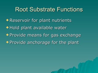 Root Substrate | PPT