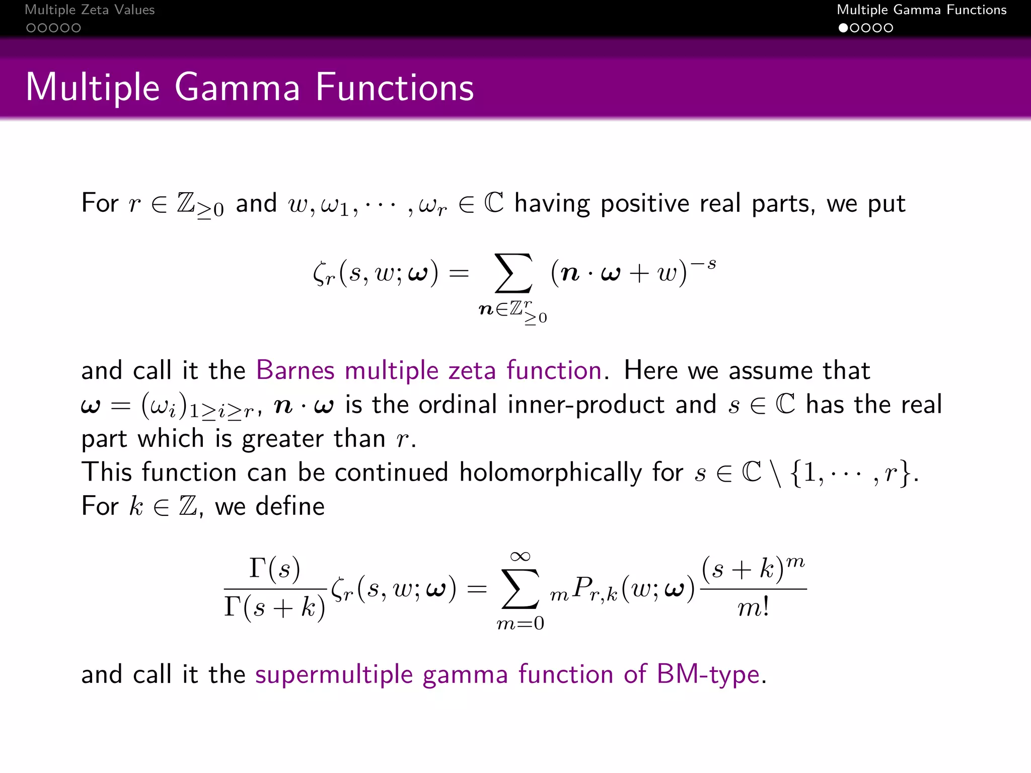 Applications of Hoffman Algebra for the Multiple Gamma Functions | PPT | Free Download