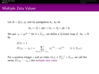 Applications of Hoffman Algebra for the Multiple Gamma Functions | PPT