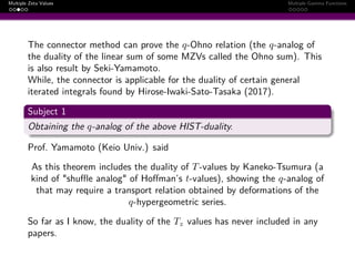 Applications of Hoffman Algebra for the Multiple Gamma Functions | PPT