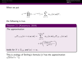 Applications of Hoffman Algebra for the Multiple Gamma Functions | PPT