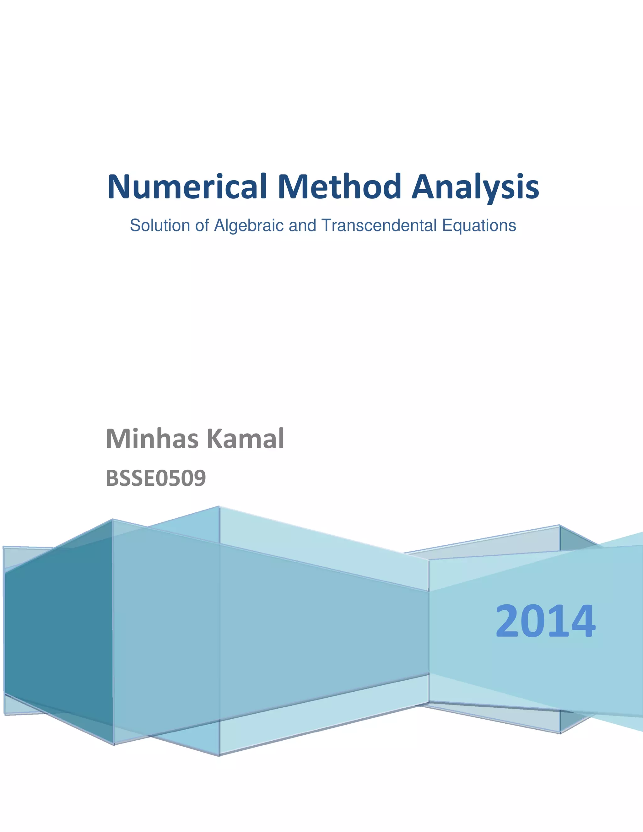 Numerical Method Analysis: Algebraic and Transcendental Equations (Non-Linear) | PDF