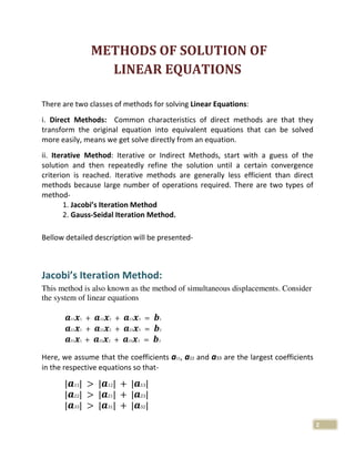 Numerical Method Analysis: Algebraic and Transcendental Equations (Linear) | PDF