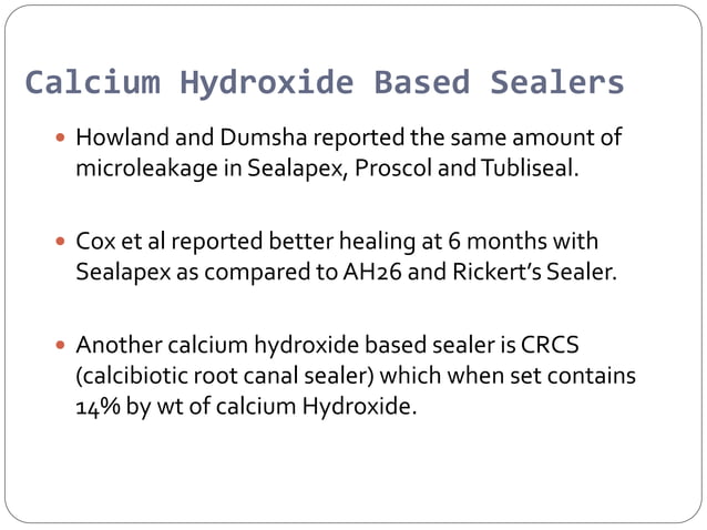 Root Canal Sealers | PPTX | Dental Health | Diseases and Conditions