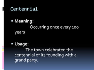 Root Word --> ann&enn | PDF