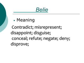 Root Word --> BE | PPT