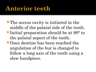 Root canal anatomy and access cavities | PPT