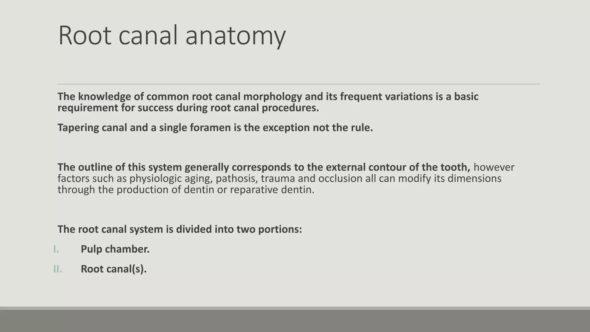 Root canal anatomy for anterior teeth | PPTX
