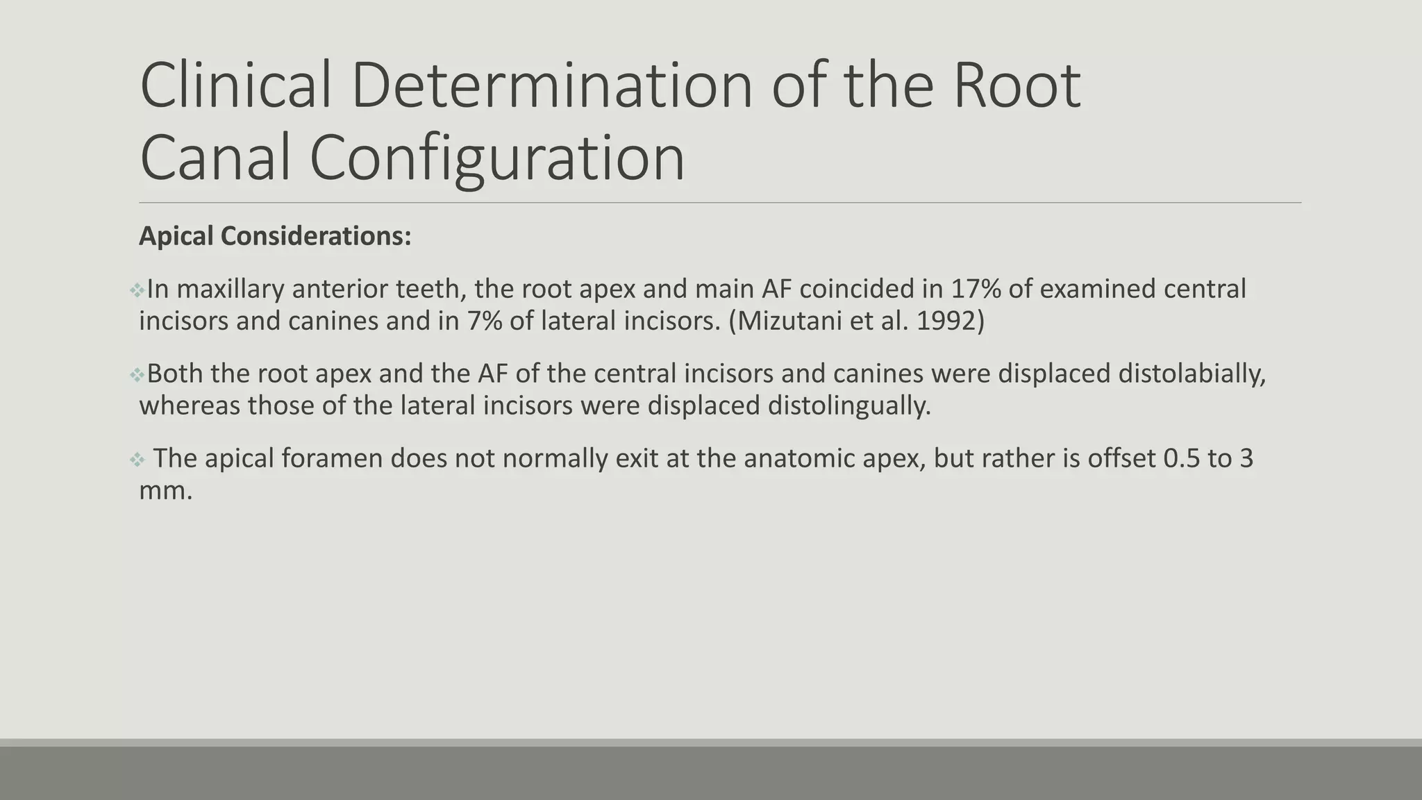 Root canal anatomy for anterior teeth | PPTX | Dental Health | Diseases ...