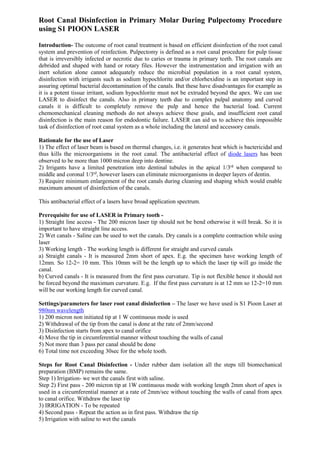 Root canal disinfection in primary molar during pulpectomy procedure ...