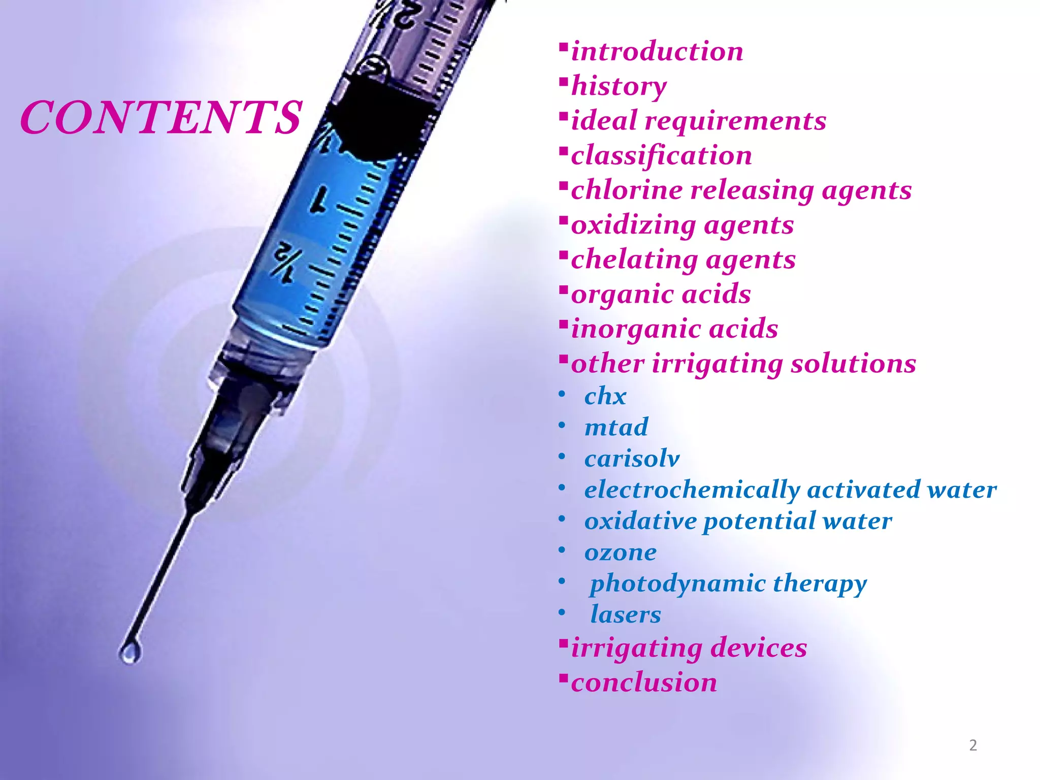 Root canal irrigants and devices | PPT