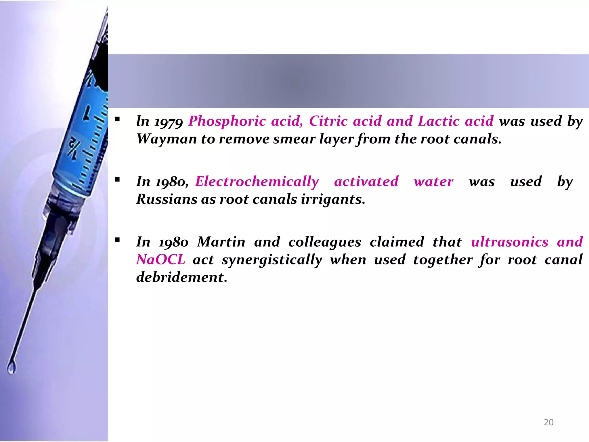 Root canal irrigants and devices | PPT