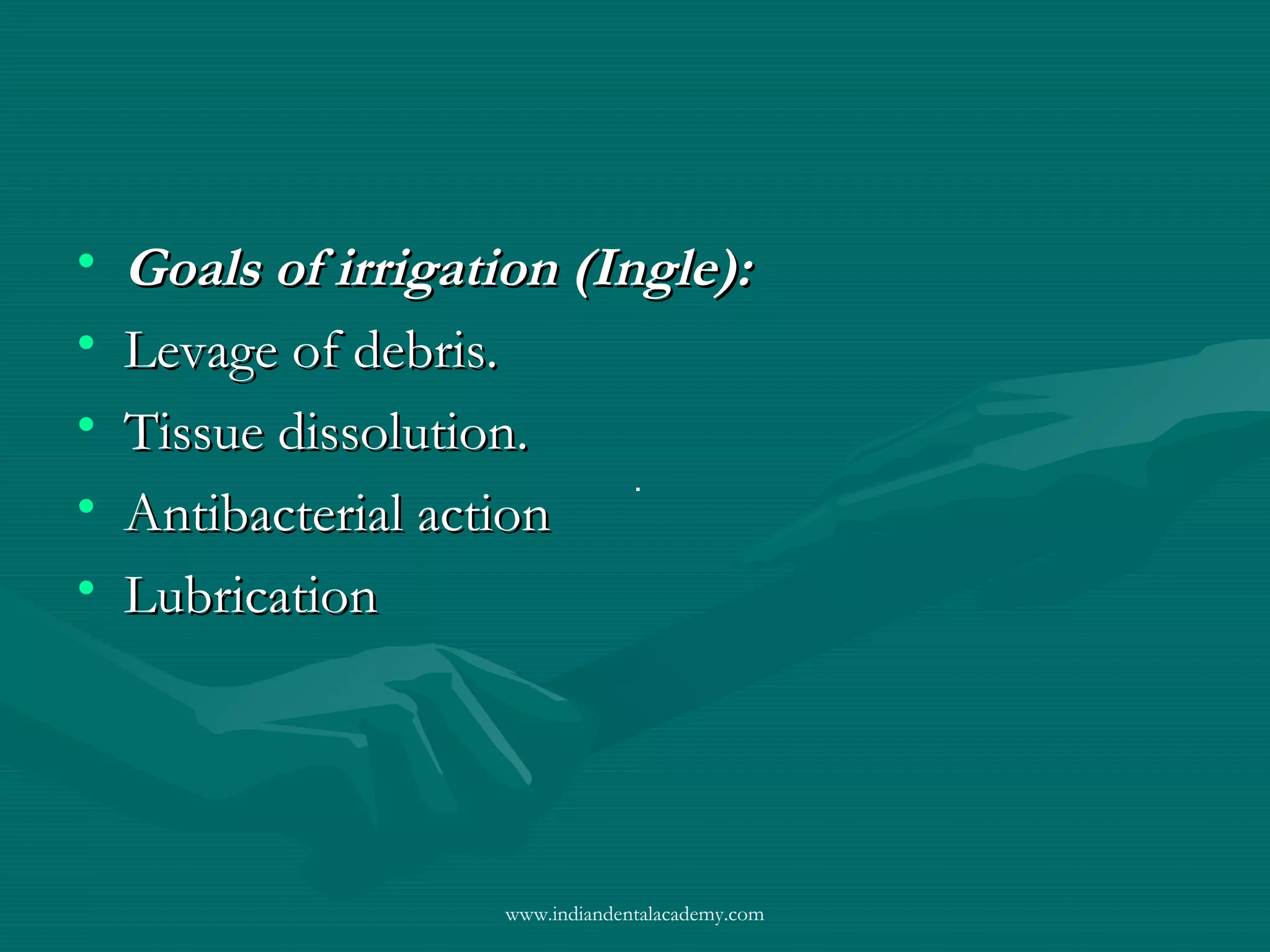 Root canal irrigants /endodontic courses | PPT