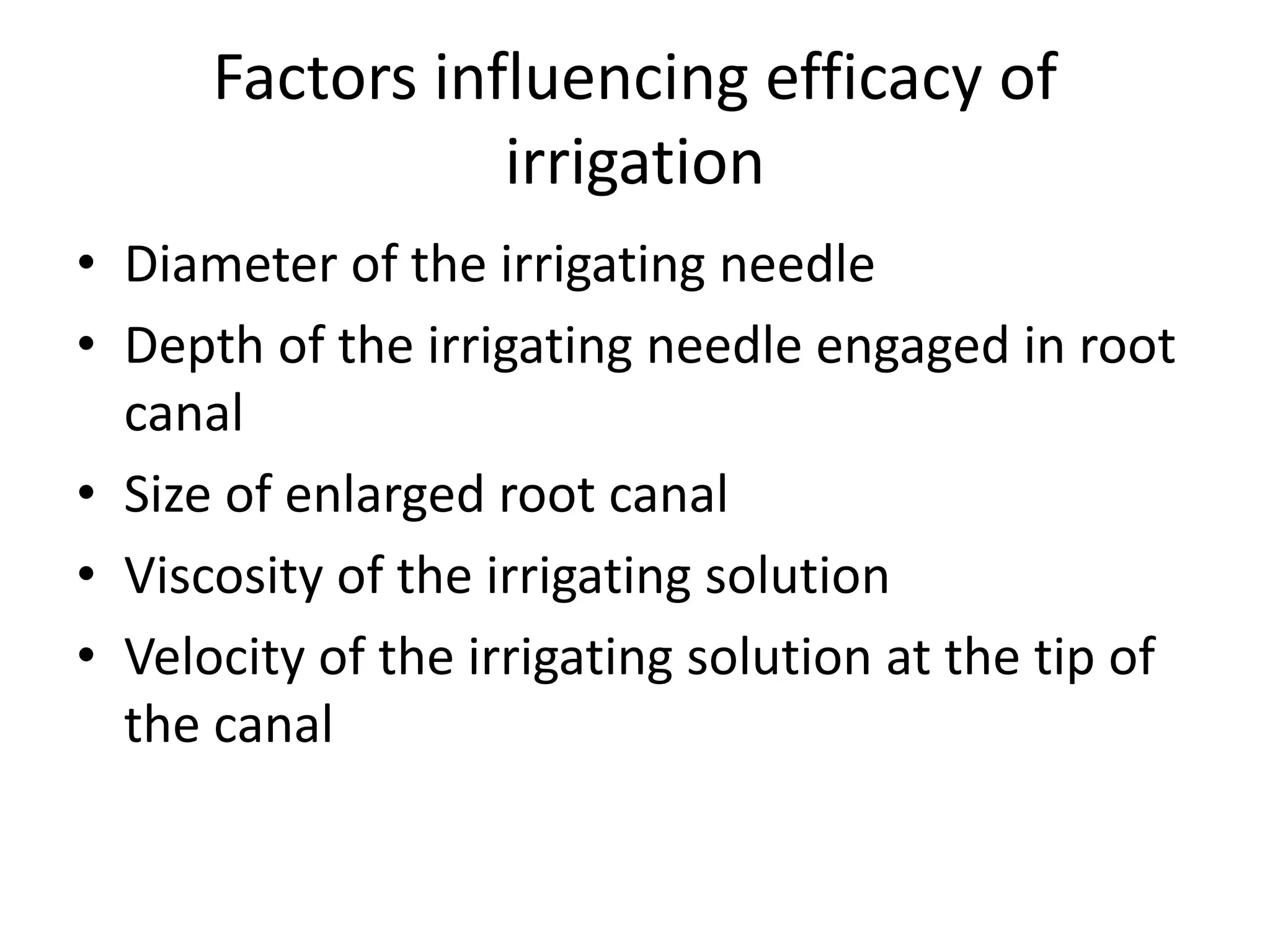 Root Canal Irrigation in RCT | PPTX | Dental Health | Diseases and ...