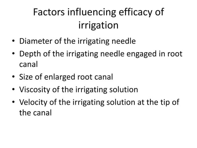 Root Canal Irrigation in RCT | PPTX | Dental Health | Diseases and ...