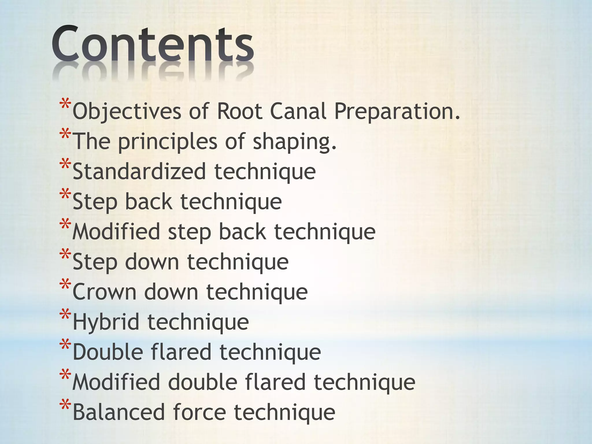Root canal preparation techniques _ endodontic treatment | PPTX