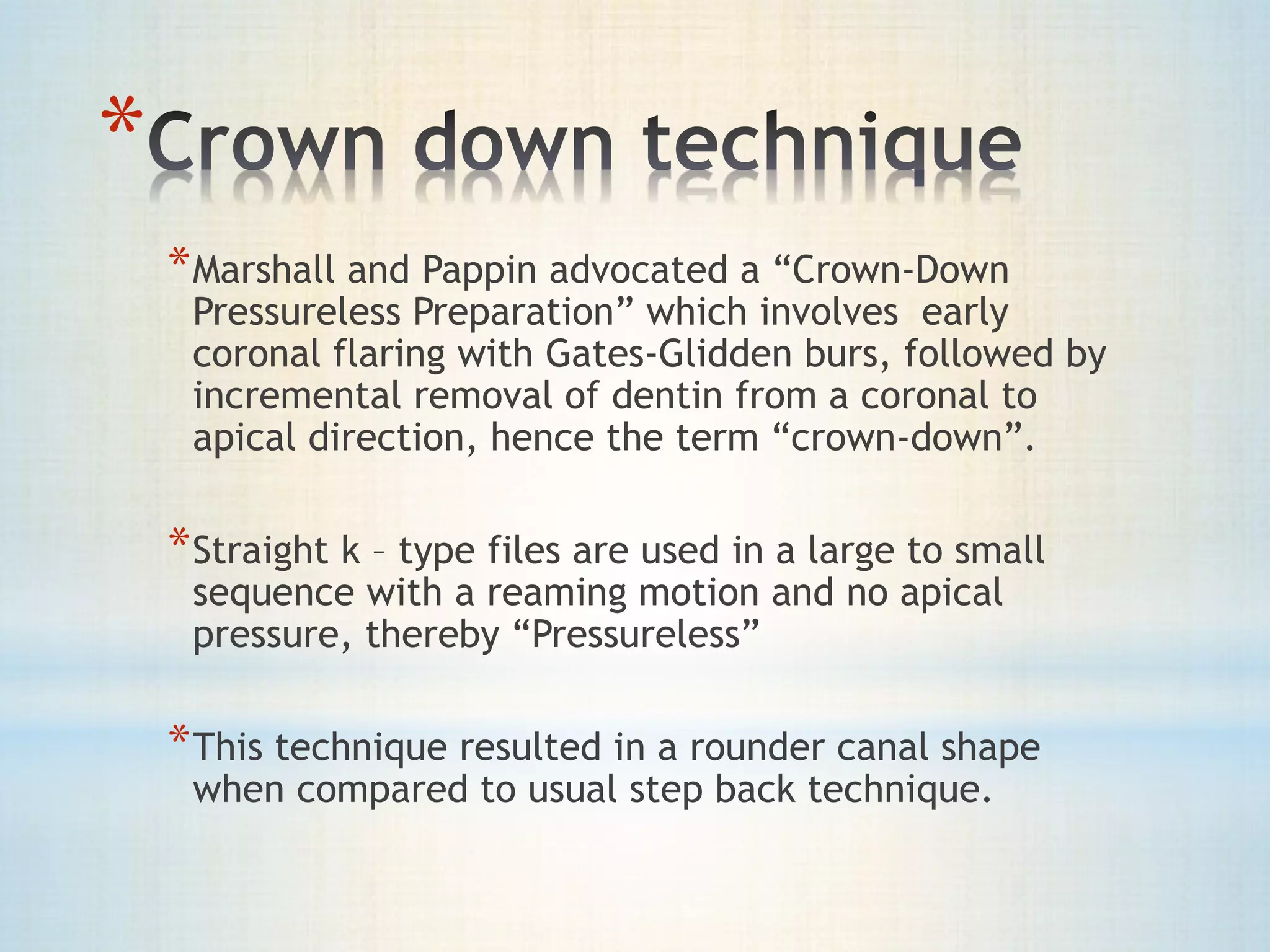 Root canal preparation techniques _ endodontic treatment | PPTX