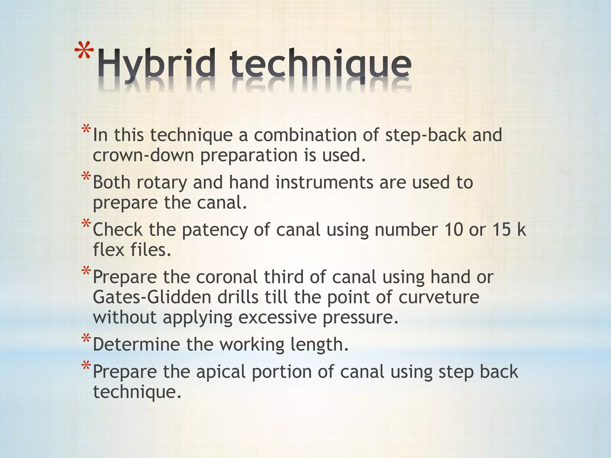 Root canal preparation techniques _ endodontic treatment | PPTX