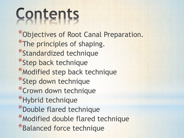 Root canal preparation techniques _ endodontic treatment | PPTX | Oral ...