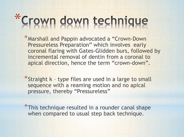 Root canal preparation techniques _ endodontic treatment | PPTX | Oral ...