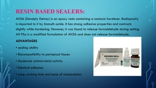 Root canal sealers.pptx definition and properties | PPTX