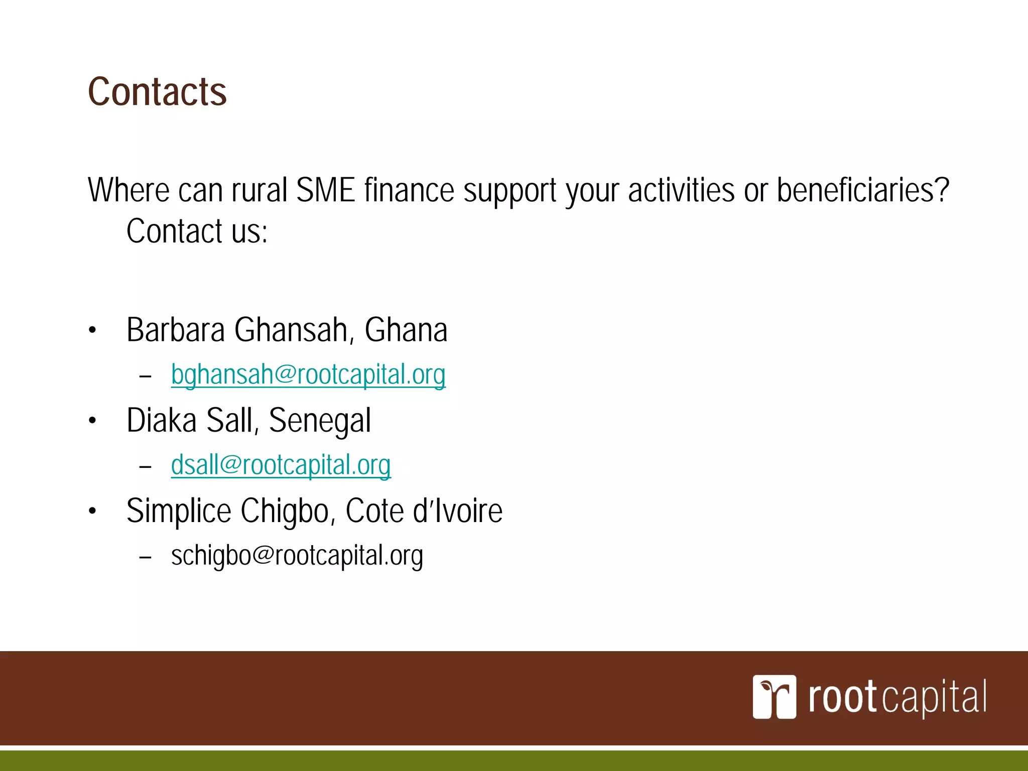 Root capital presentation | PDF