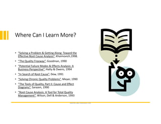 Root Cause Analysis - RCA Training Module | PDF