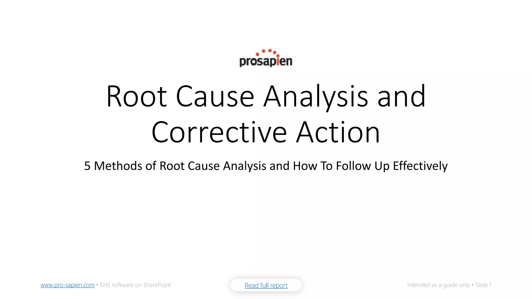 Root Cause Analysis and Corrective Actions | PPTX