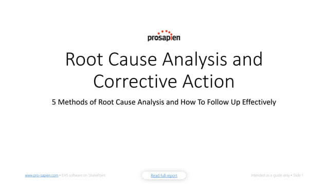 Root Cause Analysis and Corrective Actions | PPTX | Technology & Computing