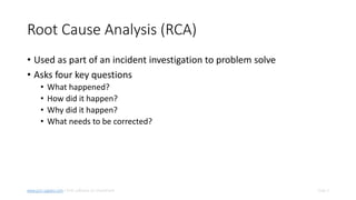 Root Cause Analysis and Corrective Actions | PPTX