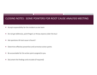 Root cause analysis for incidents (or production defects) | PDF