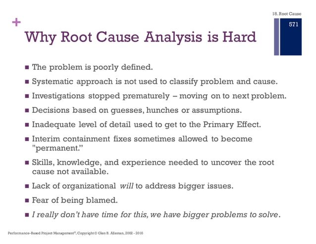 Root cause analysis master plan | PPT