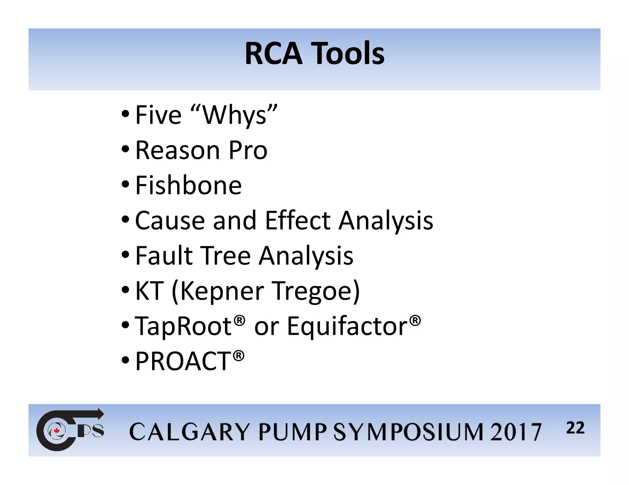 Root Cause Failure Analysis Methods for Pump Failures | PDF