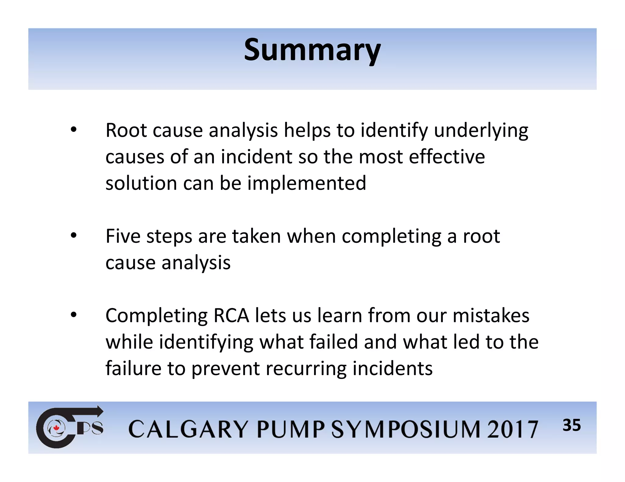 Root Cause Failure Analysis Methods for Pump Failures | PDF