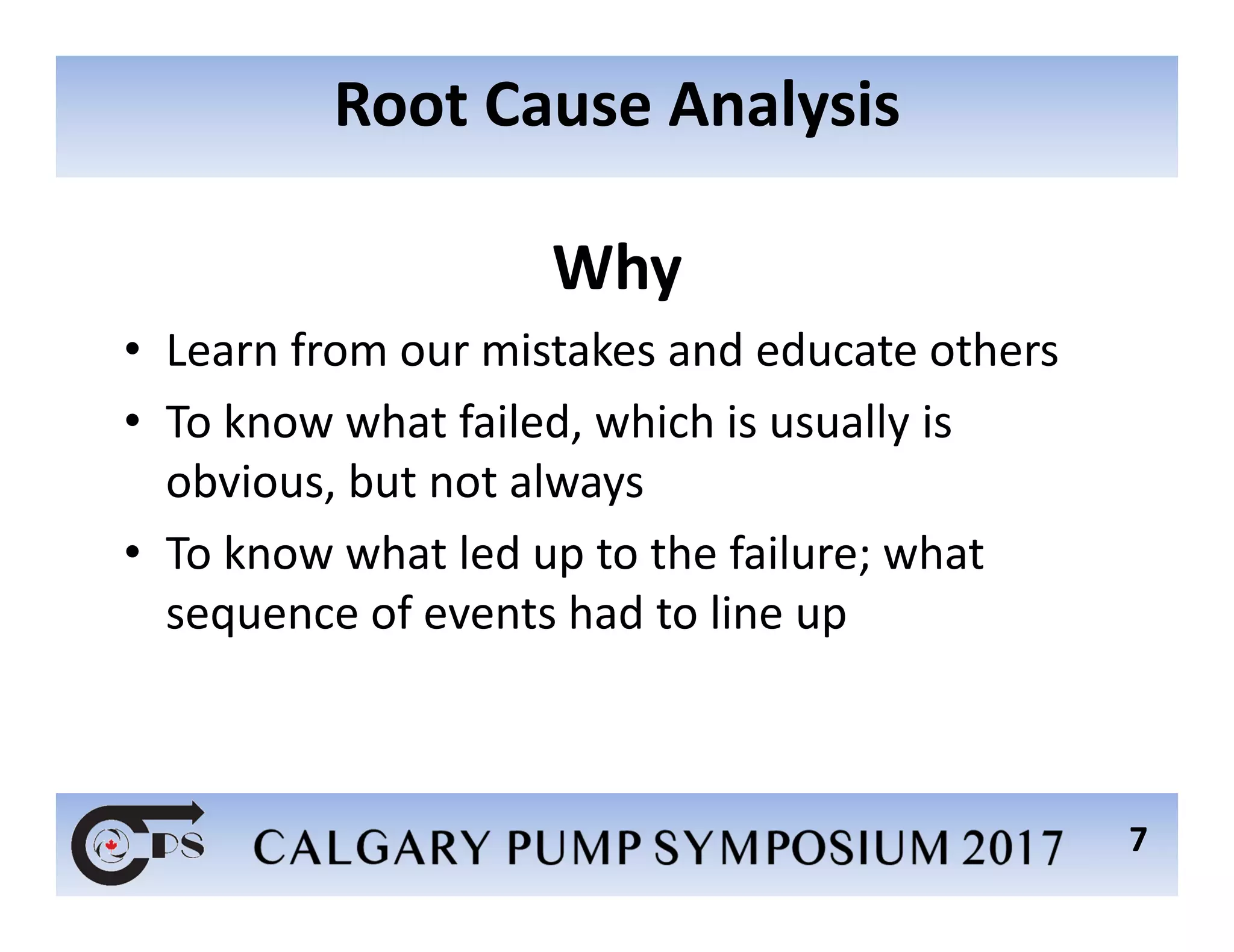 Root Cause Failure Analysis Methods for Pump Failures | PDF