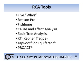 Root Cause Failure Analysis Methods for Pump Failures | PDF