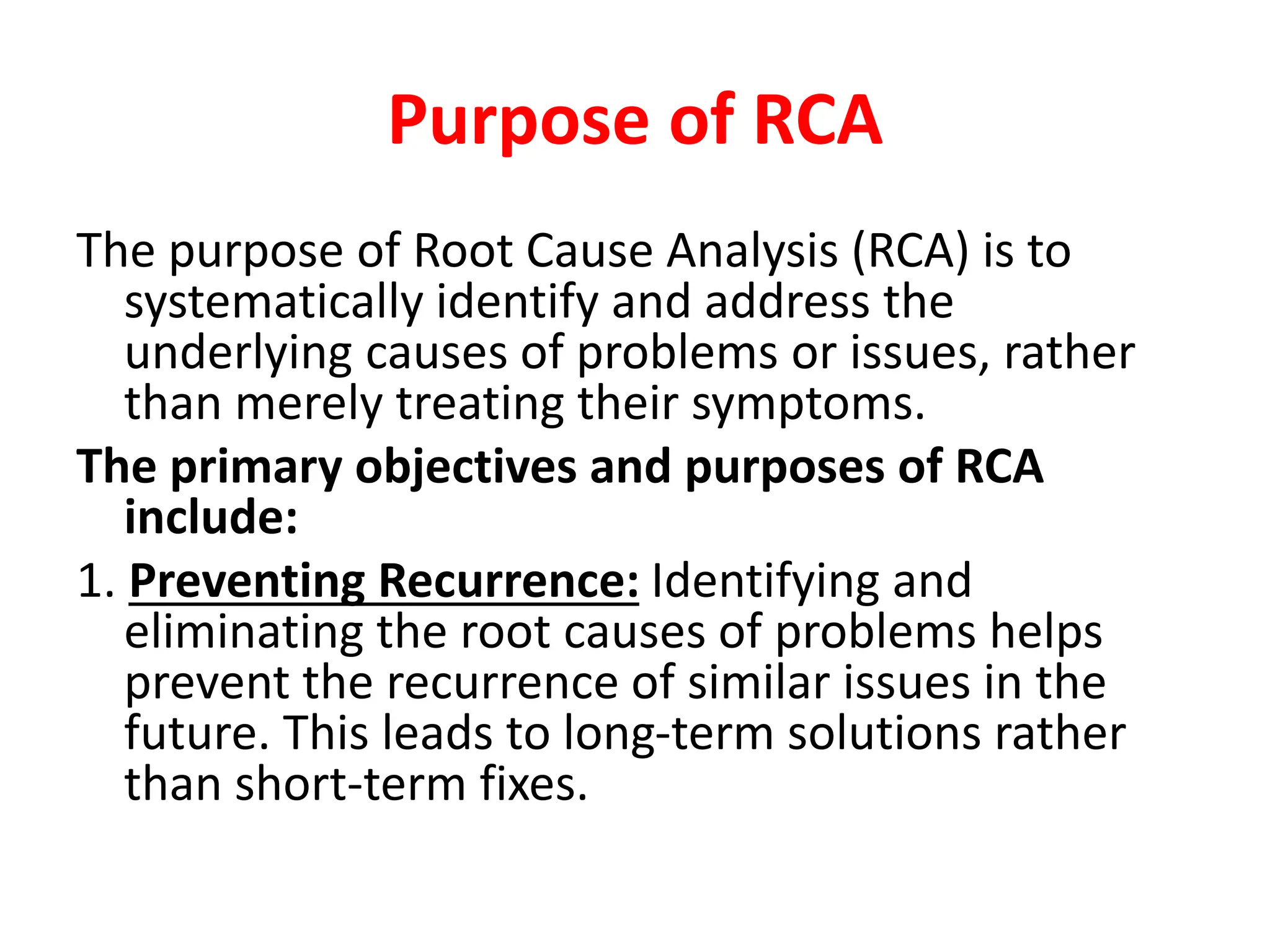 ROOT CAUSE ANALYSIS PowerPoint Presentation | PPTX